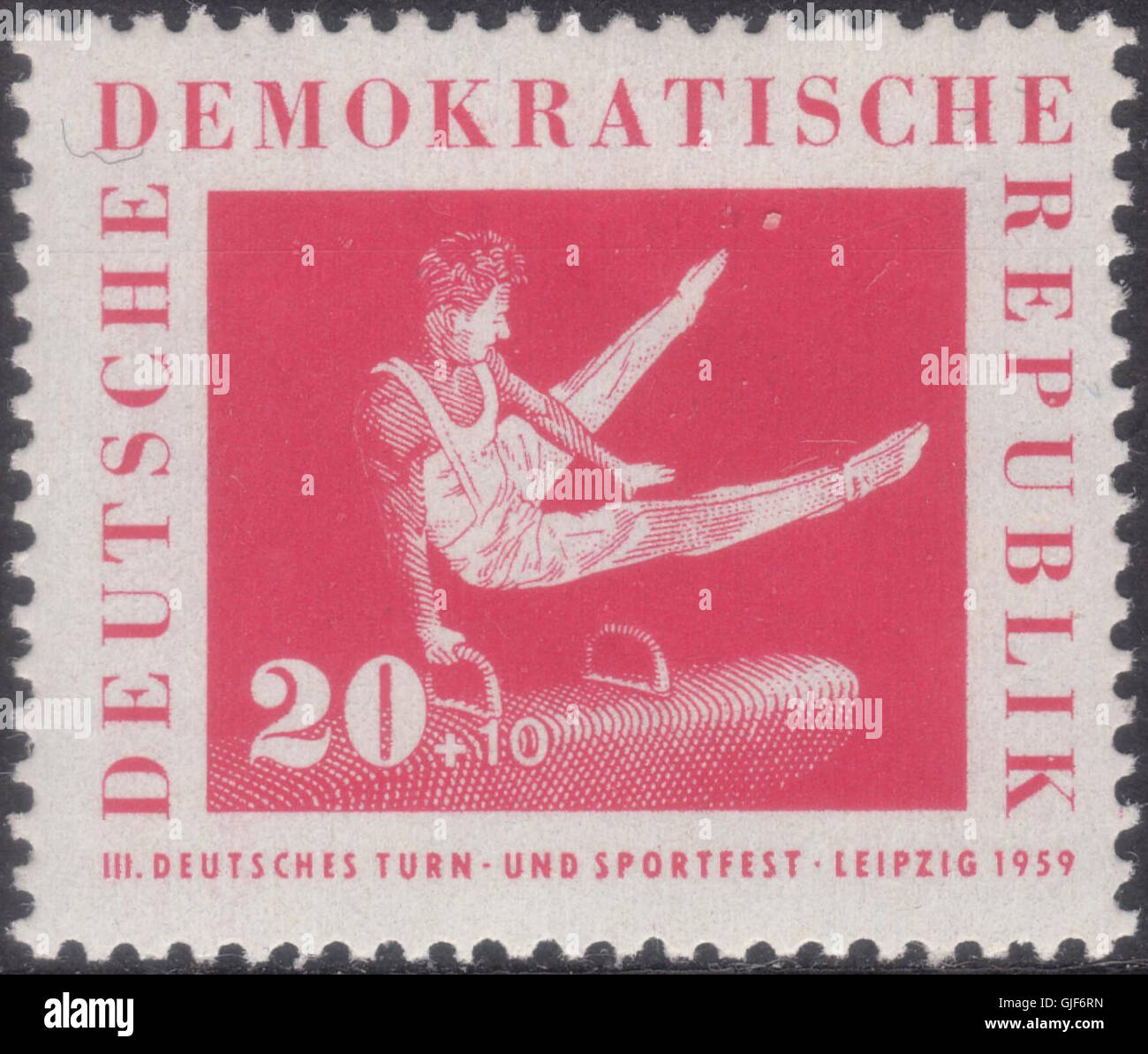 The DDR 1959 Michel 709 Barren stamp features a design celebrating the ...