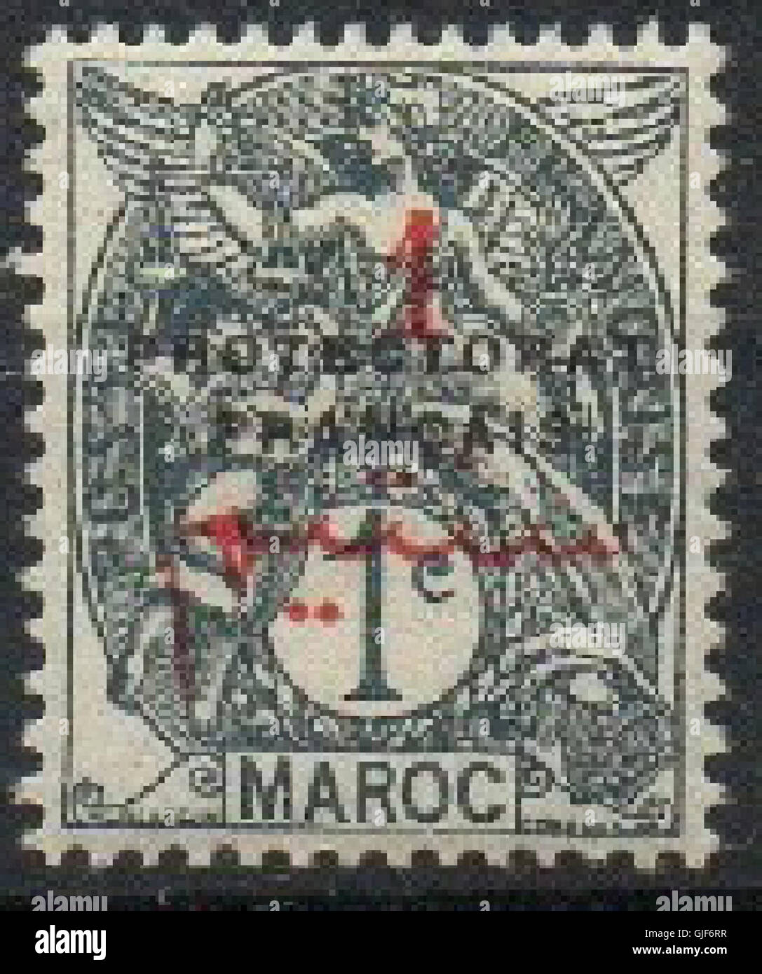 The French Morocco 0038a stamp is part of a series from the period when ...