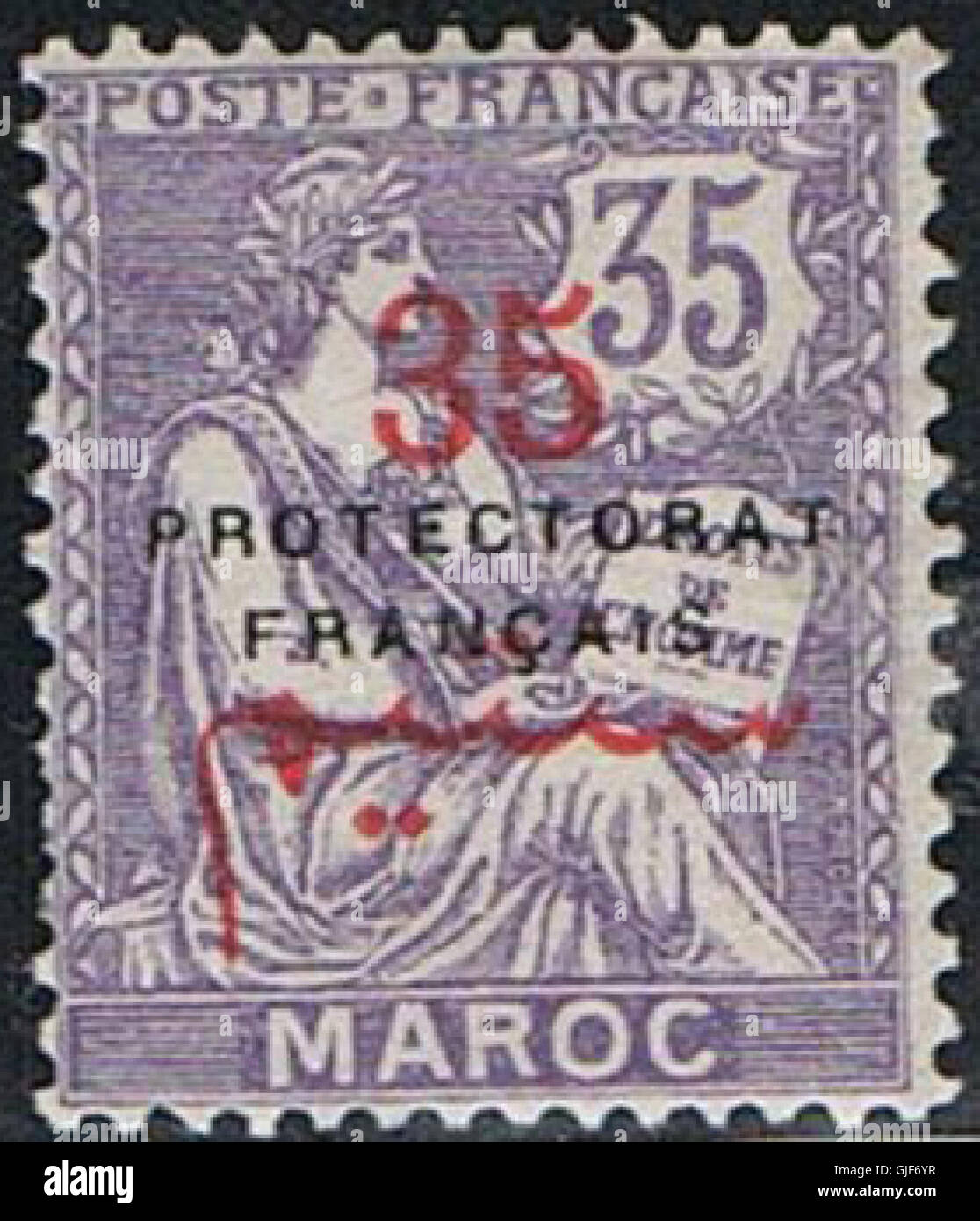 The French Morocco 0048 stamp was issued during the period of French ...