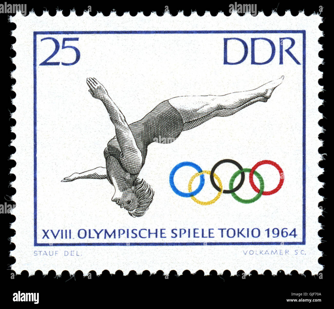 Issued in 1964, this DDR stamp, MiNr 1036, is a representation of the ...