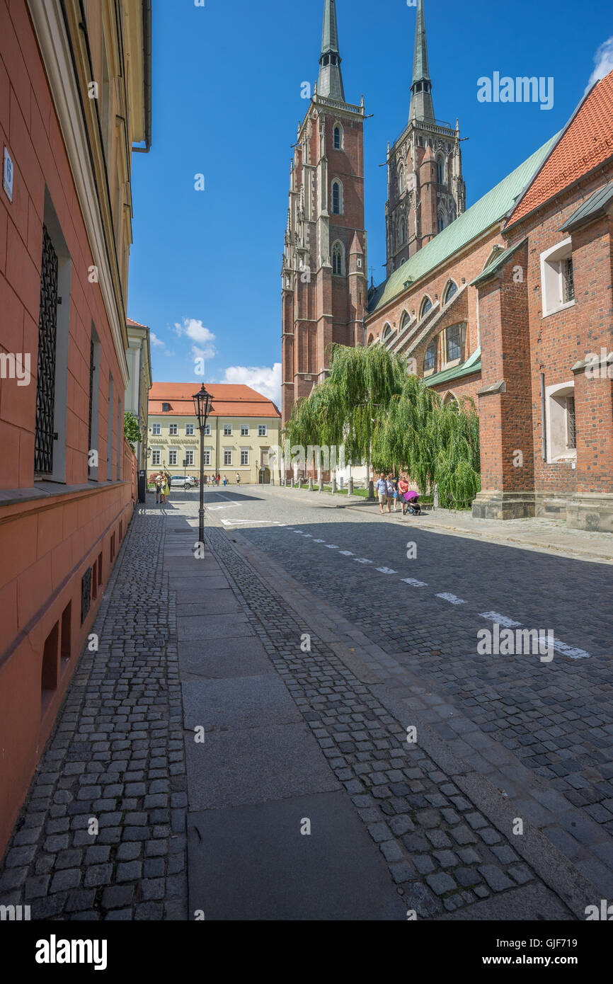 Cathedral Katedralna Street Wroclaw Ostrow Tumski Stock Photo - Alamy