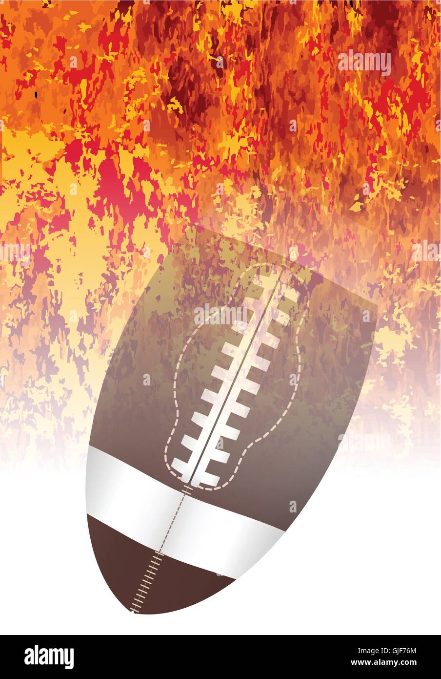 A roaring flames image background with faded football Stock Vector ...