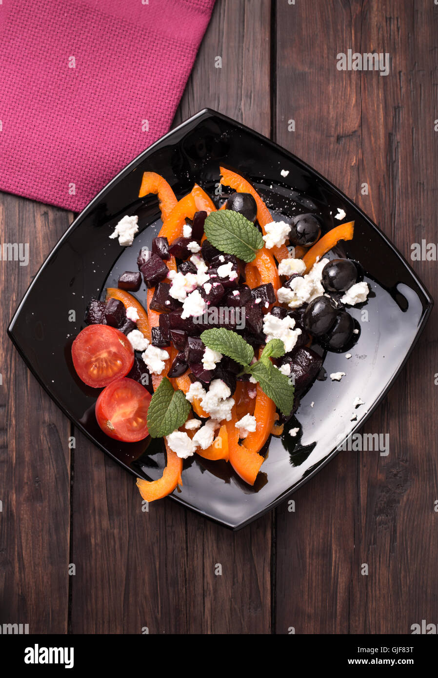 Beetroot salad with sweet pepper Stock Photo - Alamy