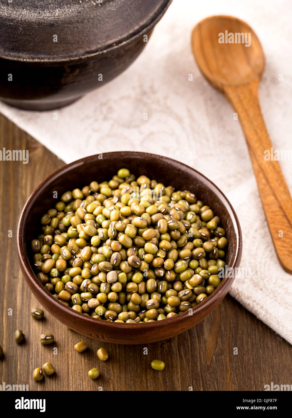 Bowl of green mung above Stock Photo - Alamy