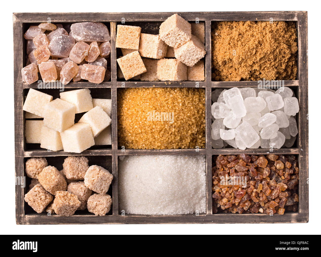 Box of various kinds of sugar Stock Photo - Alamy