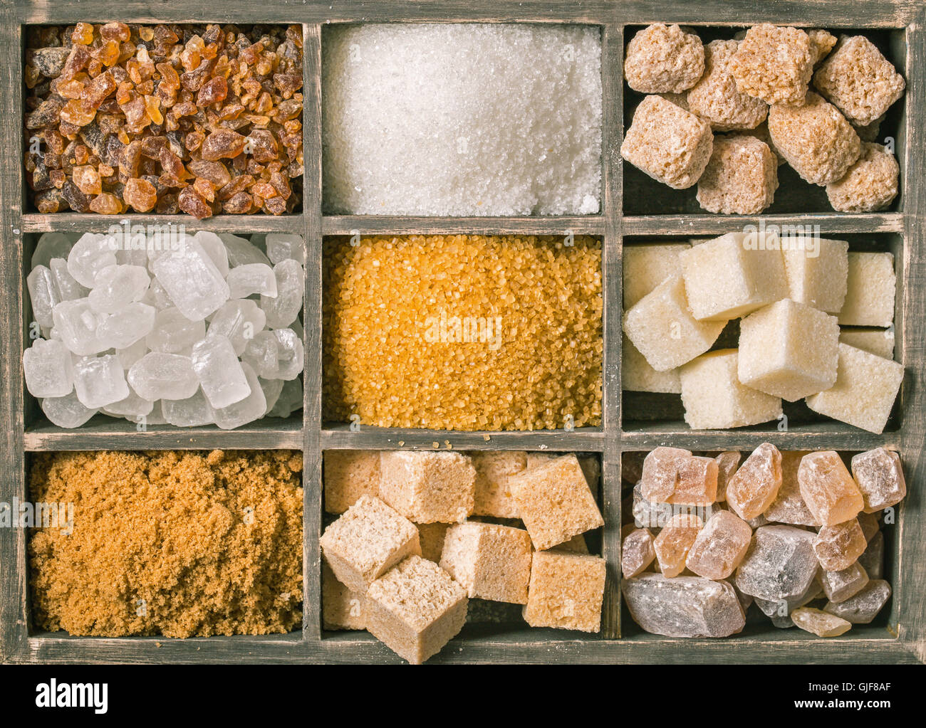 Box of various kinds of sugar Stock Photo - Alamy
