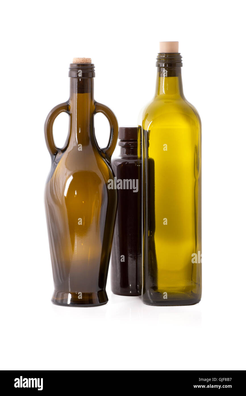 Empty glass bottle oil Cut Out Stock Images & Pictures - Alamy