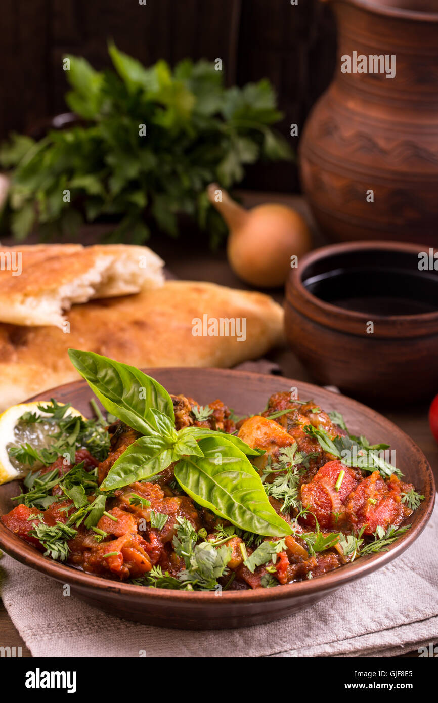 Georgian traditional chahohbili herbs hi-res stock photography and ...