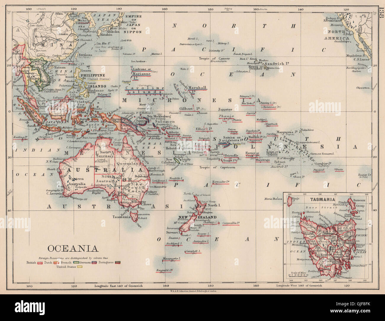 COLONIAL OCEANIA PACIFIC.British Dutch Spanish French German Portuguese ...