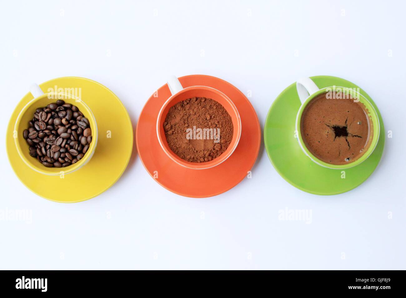 Three types of coffee Stock Photo - Alamy