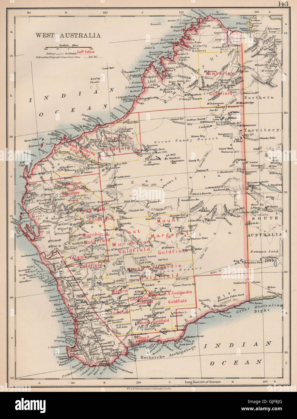 WEST AUSTRALIA. Goldfields Explorers route Giles Forrest Warburton Roe ...