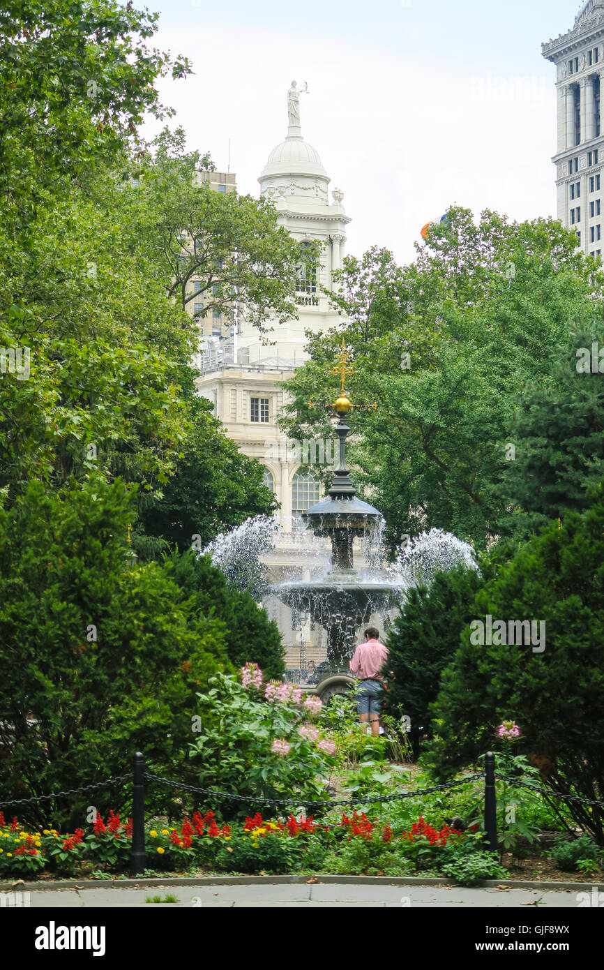 The Mould Fountain, City Hall Park, NYC Stock Photo - Alamy