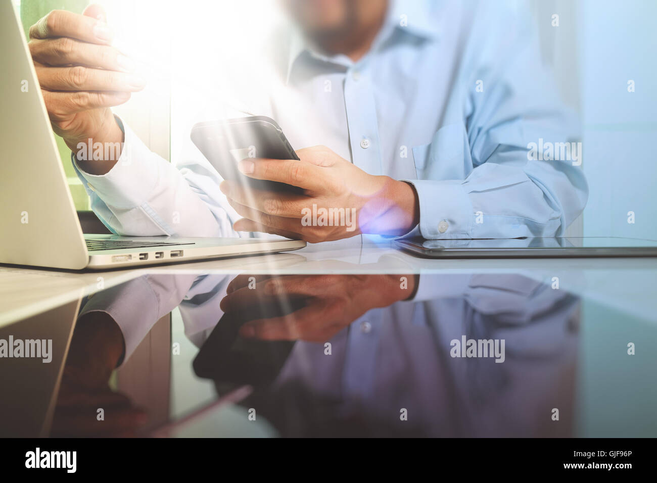 usiness concept.Businessman working stock exchange project modern ...