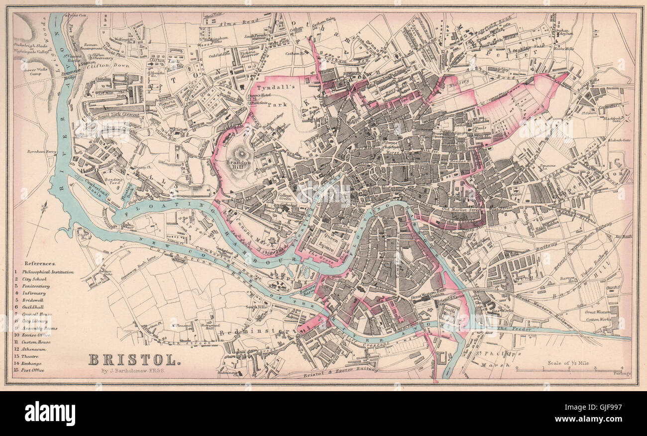 Map of bristol 19th century hi-res stock photography and images - Alamy