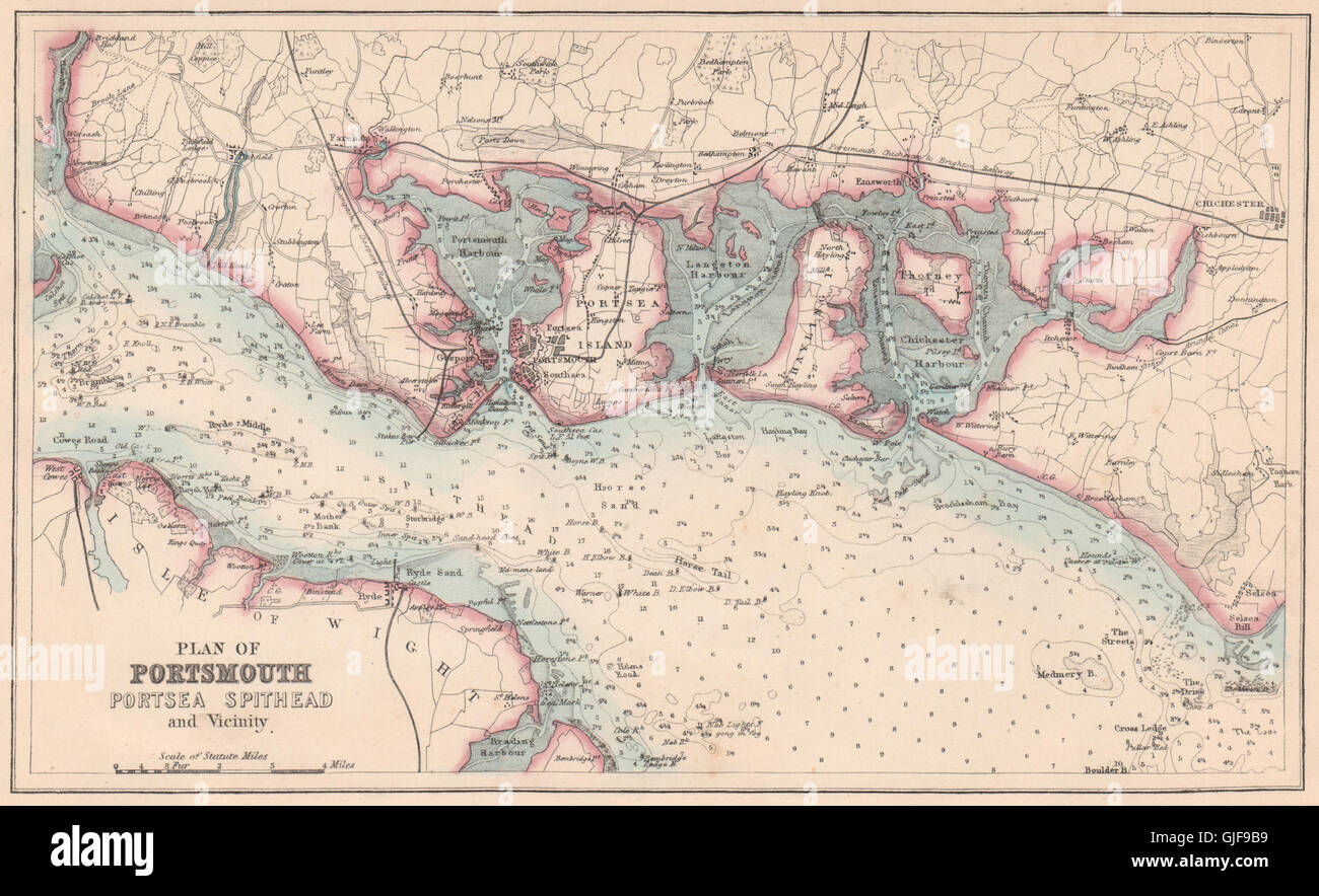 Portsmouth harbour map hi-res stock photography and images - Alamy