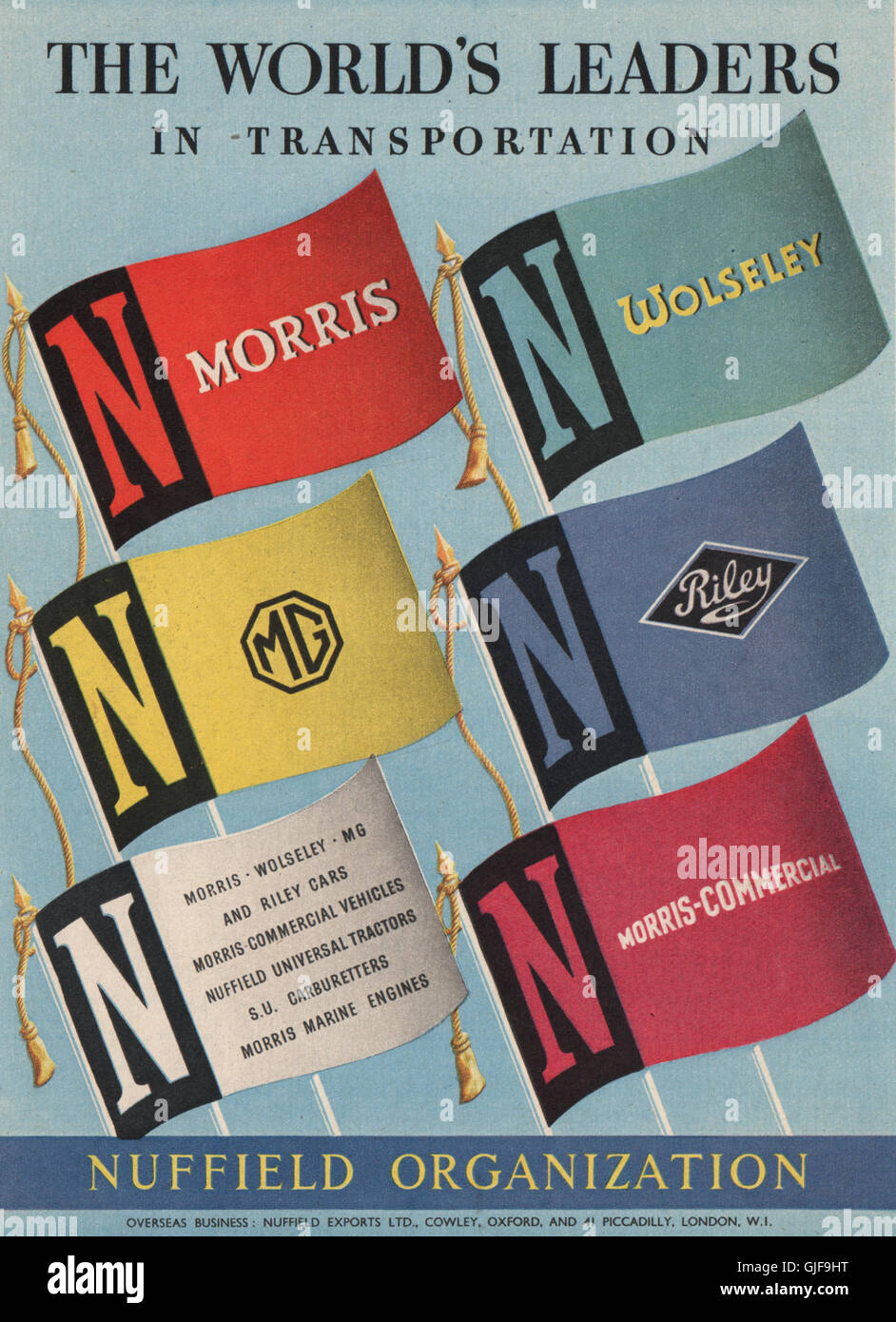 NUFFIELD ORGANISATION ADVERT. Morris Wolseley MG Riley Morris, old ...
