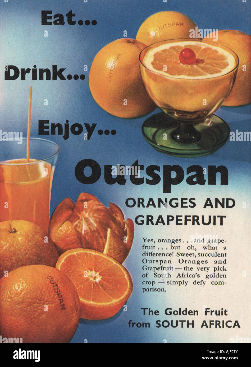 OUTSPAN ADVERT. Outspan Oranges & Grapefruit. South Africa. Fruit ...