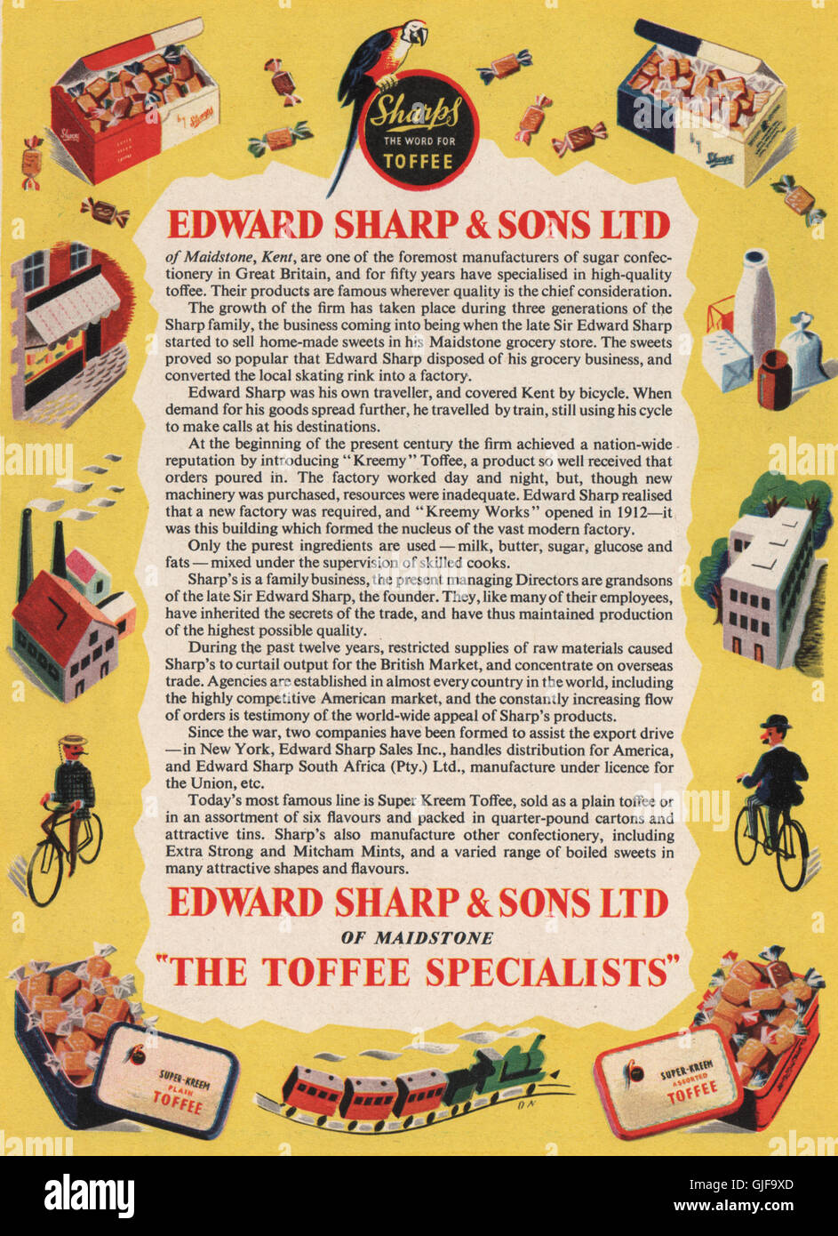 TOFFEE ADVERT. Edward Sharp & Sons Ltd, vintage print 1951 Stock Photo ...