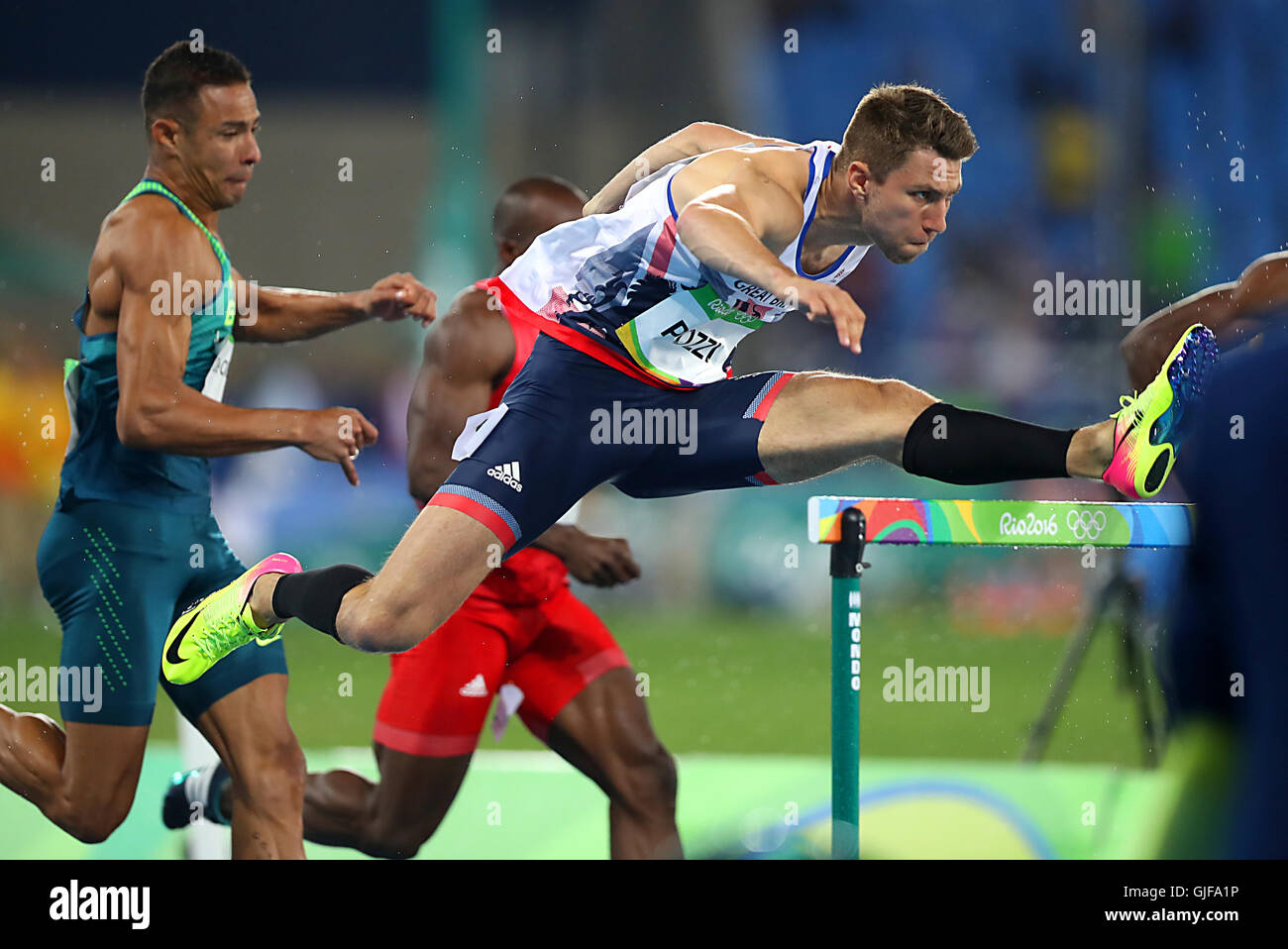 Great Britain's Andrew Pozzi on his way to finishing second in the Men ...