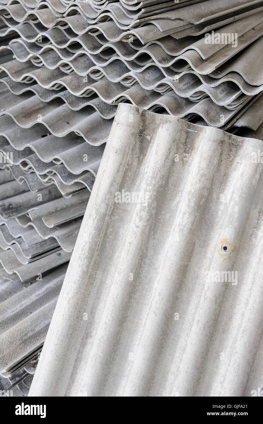 closeup stack of gray roof tiles Stock Photo - Alamy