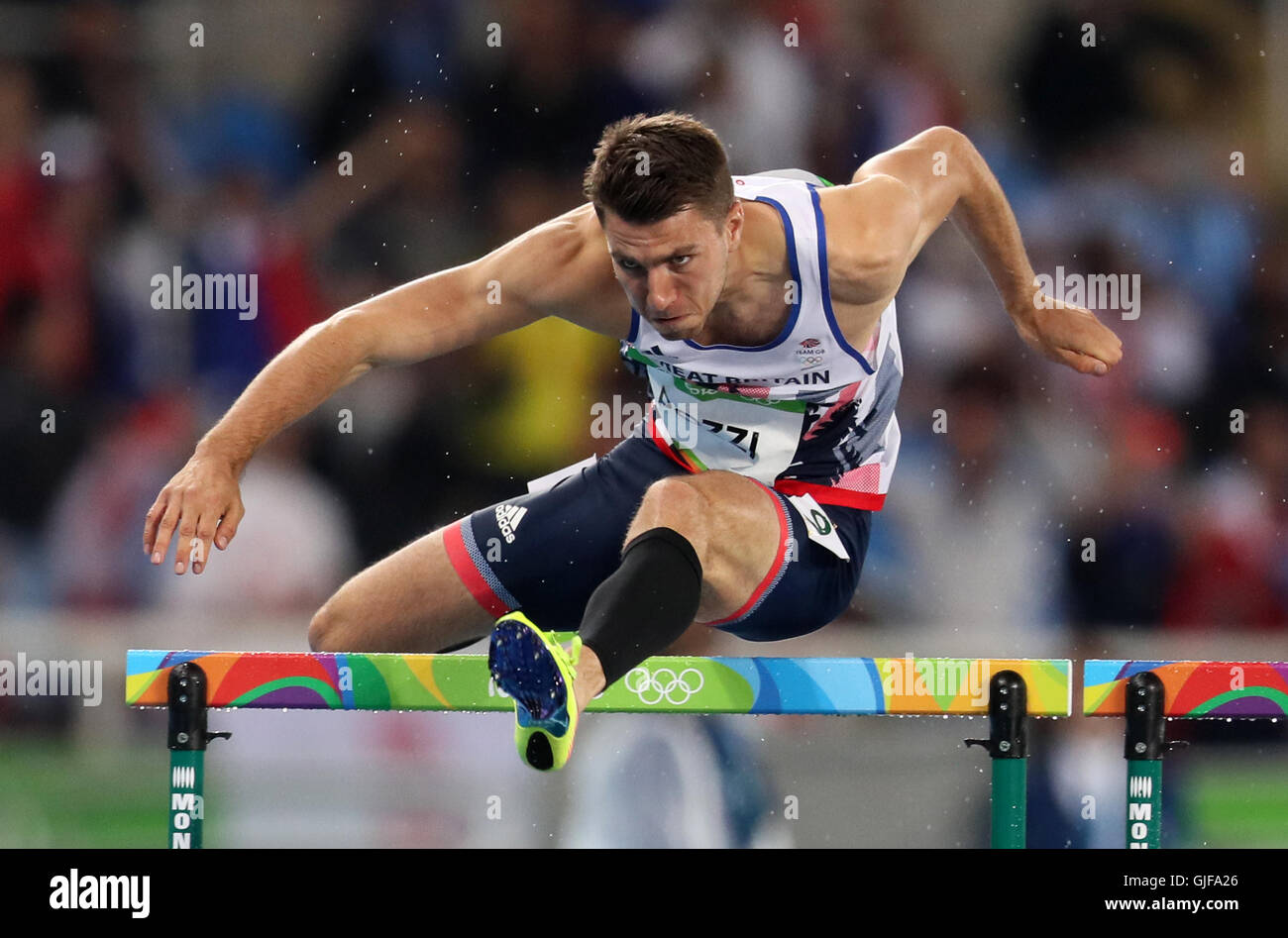Great Britain's Andrew Pozzi in action during the heats of the Men's ...