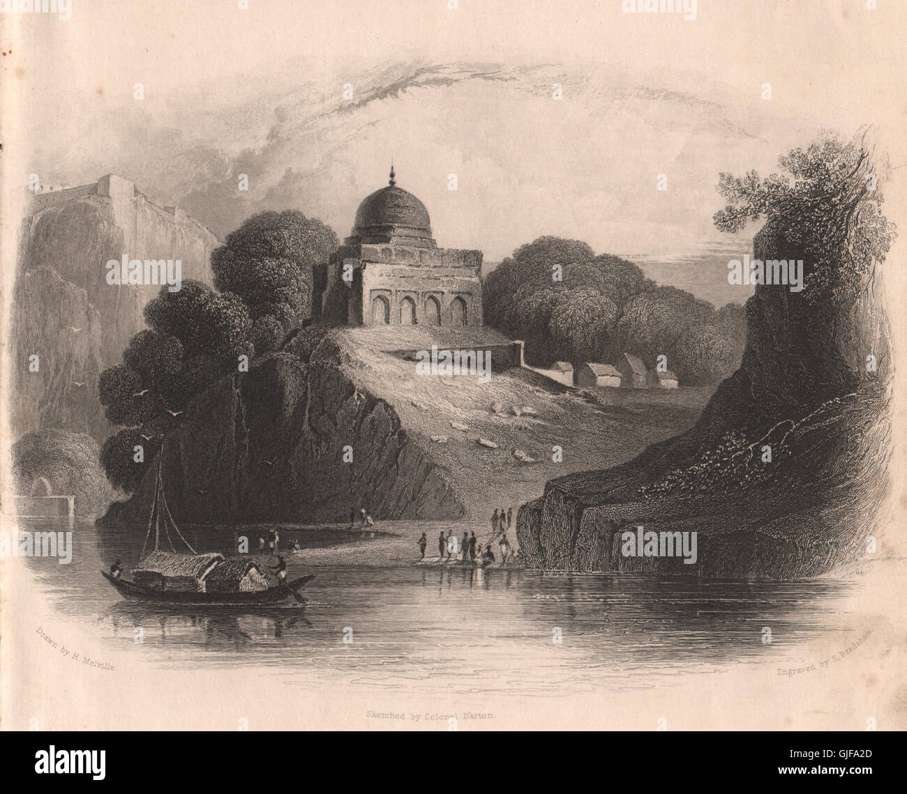 BRITISH INDIA. Scene near Chillah Tarah Ghat, Bundelkhand, antique ...