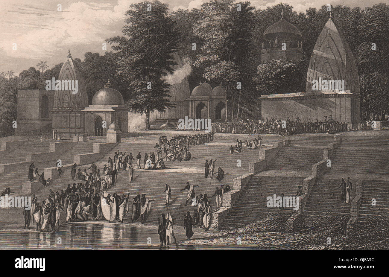 BRITISH INDIA. Ganges Sutteeism Sati. Hindu widow prepares for ...