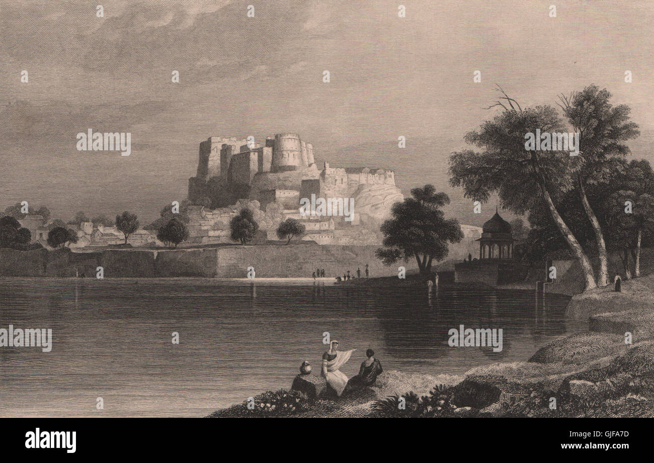 BRITISH INDIA. Shuhur Fortress, Jaipur, Rajpootana (Rajasthan) . Amber ...