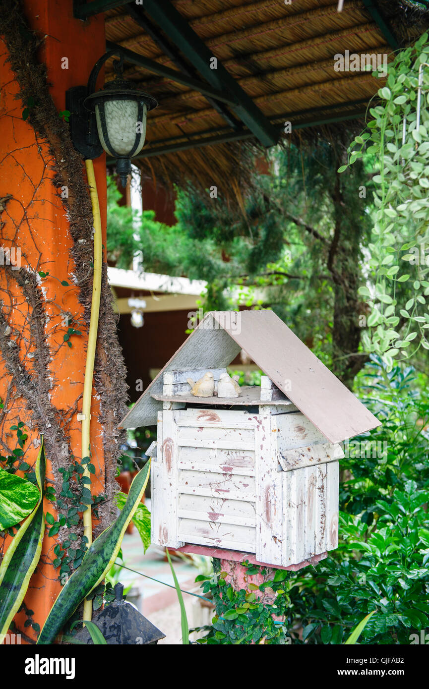 closeup blue wooden post box Stock Photo - Alamy