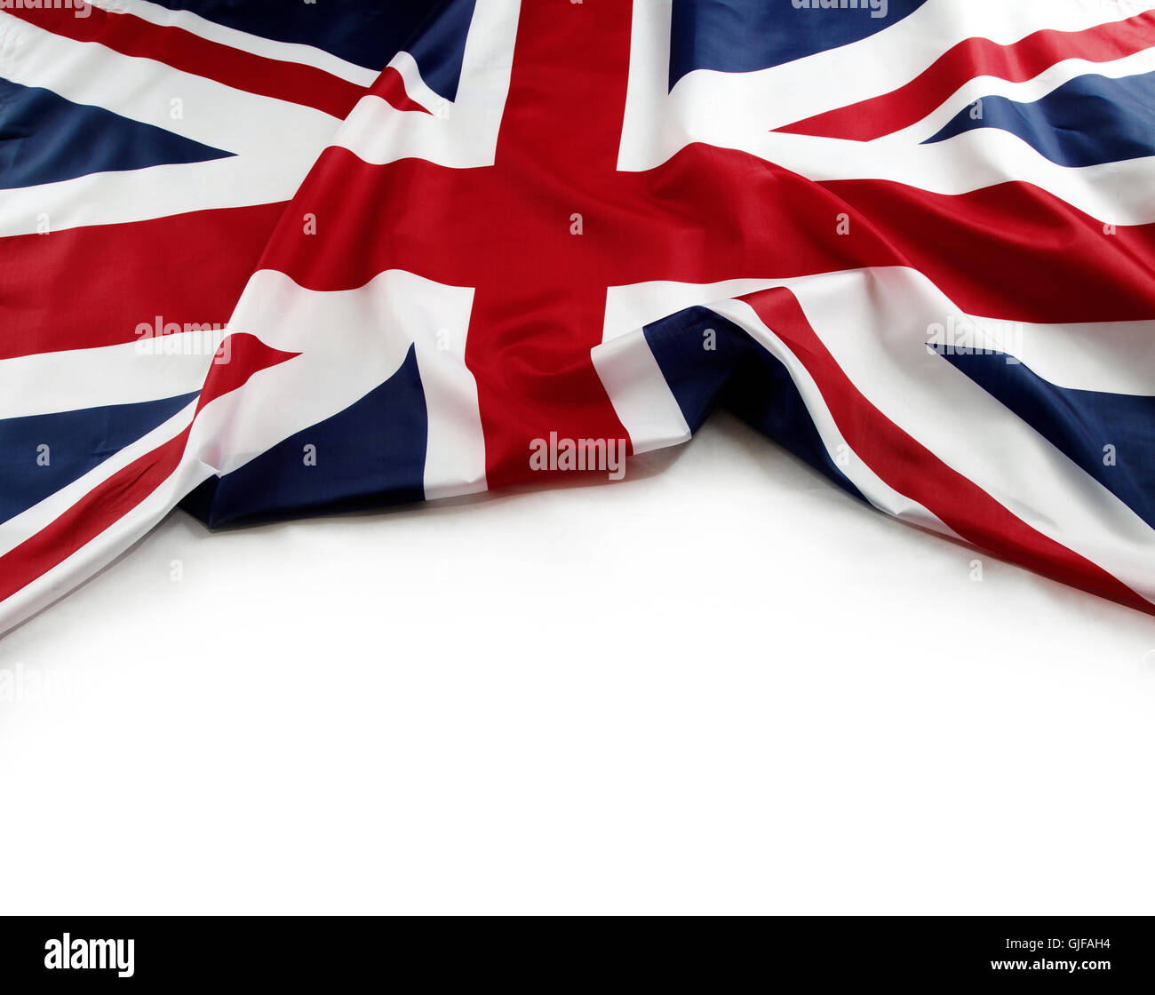 Union Jack flag on white background Stock Photo - Alamy