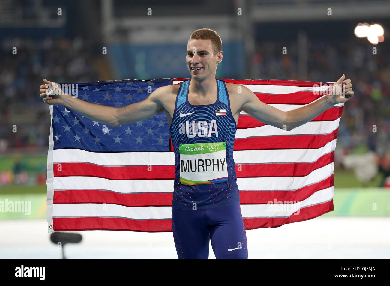 USA's Clayton Murphy celebrates winning bronze in the men's 800 metres ...