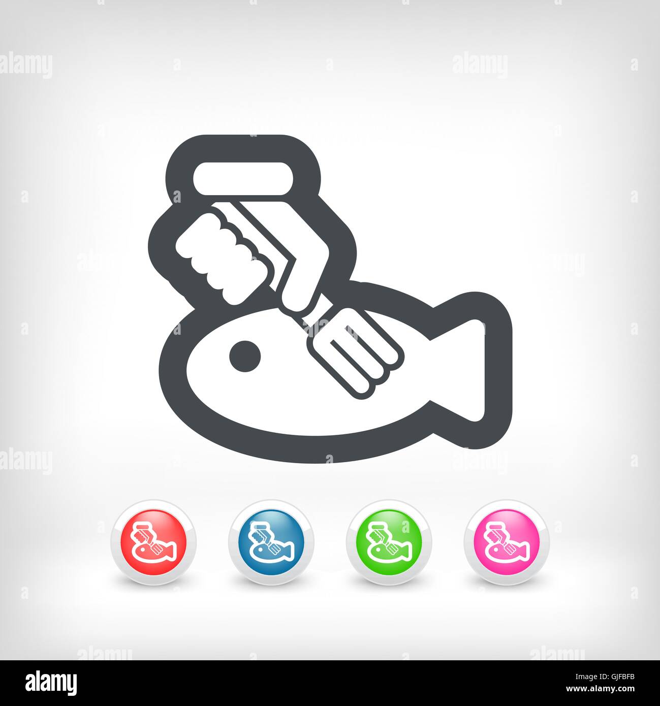 Fish eating icon Stock Vector Image & Art - Alamy