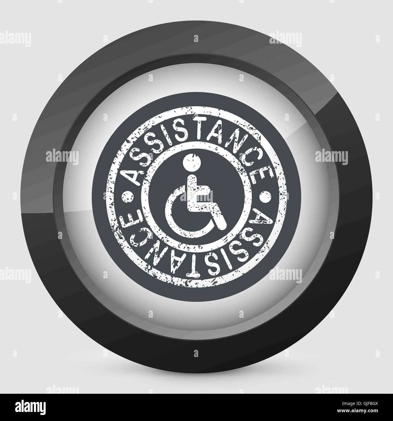 Handicap assistance stamp icon Stock Vector Image & Art - Alamy