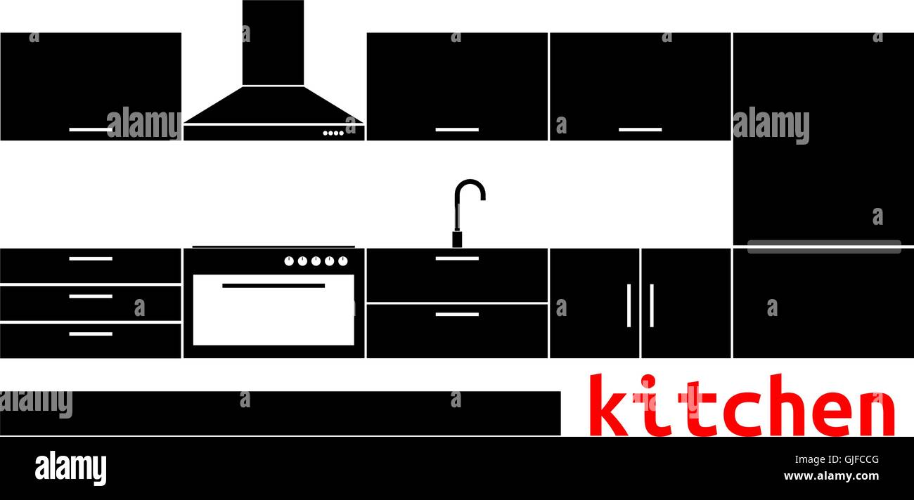 Kitchen illustration vector hi-res stock photography and images - Alamy