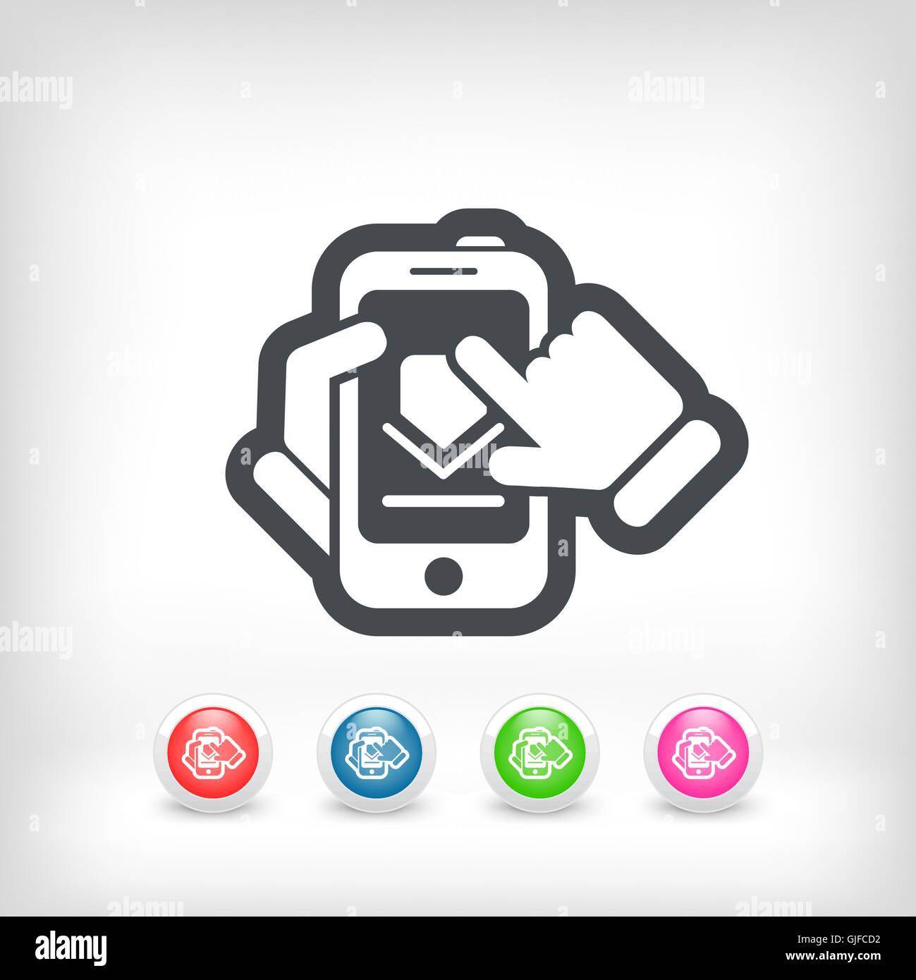 Hand holding smartphone download hi-res stock photography and images ...