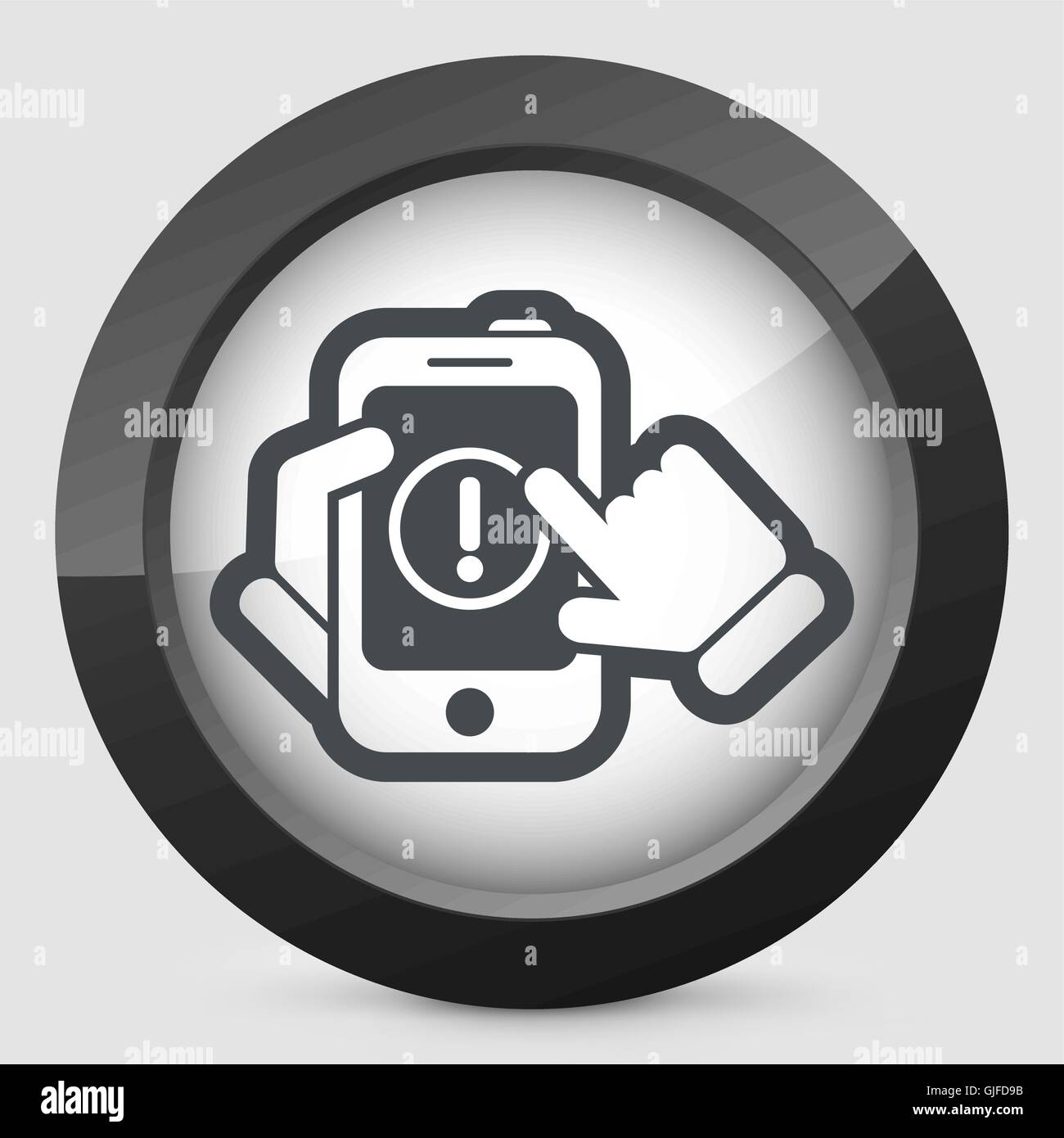 Mobile phone icon exclamation Stock Vector Images - Alamy