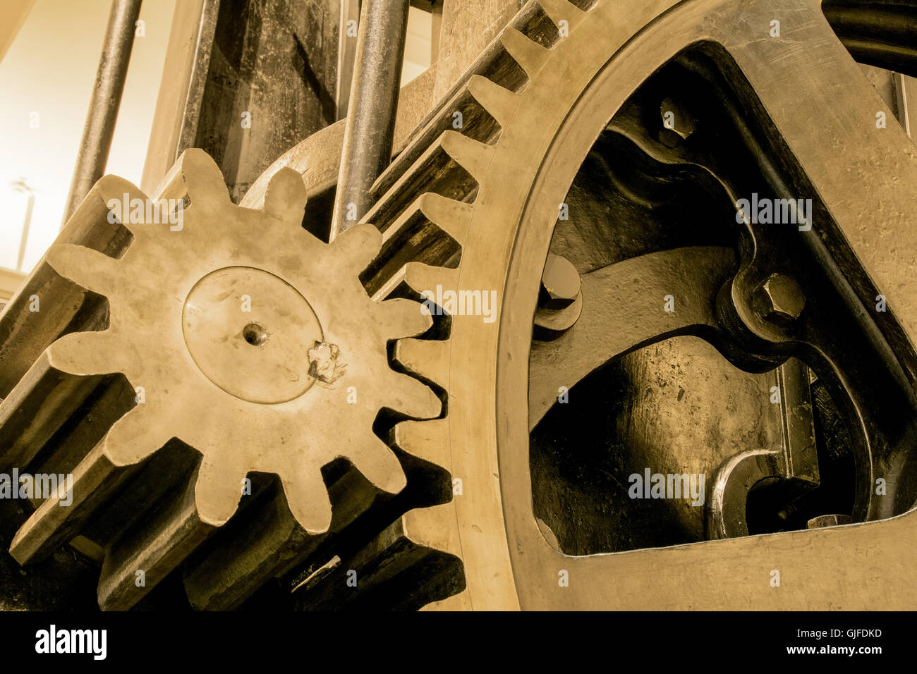 big cogwheels mesh together Stock Photo - Alamy