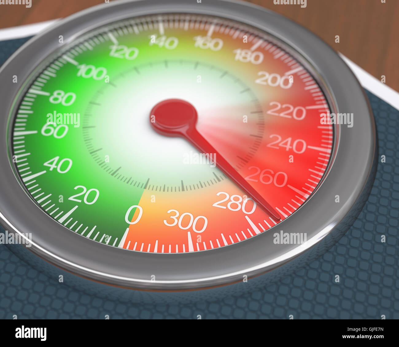 Analogue scale showing the movement on weight gain Stock Photo - Alamy