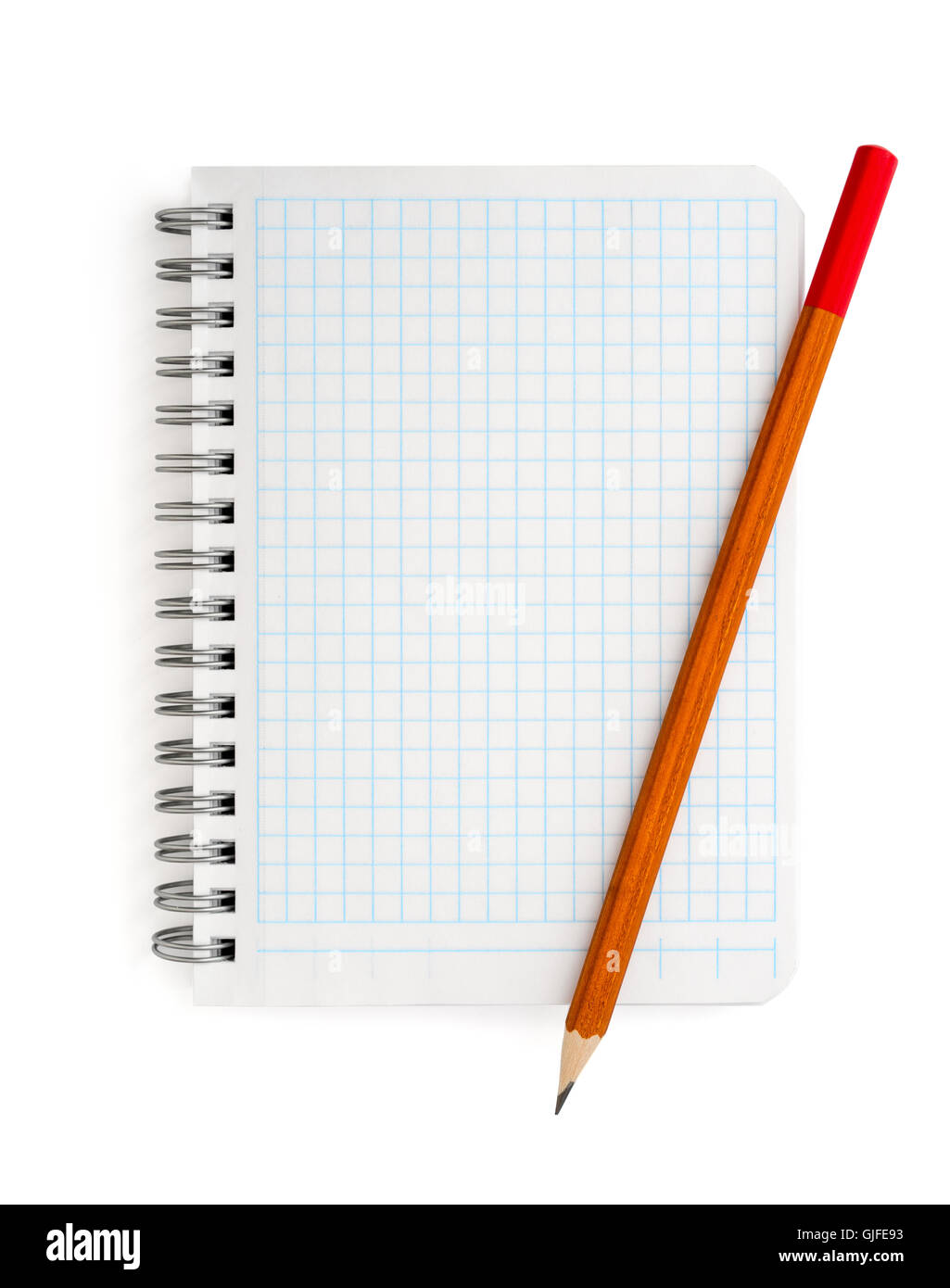 Notebook and pencil on white background, isolated Stock Photo - Alamy