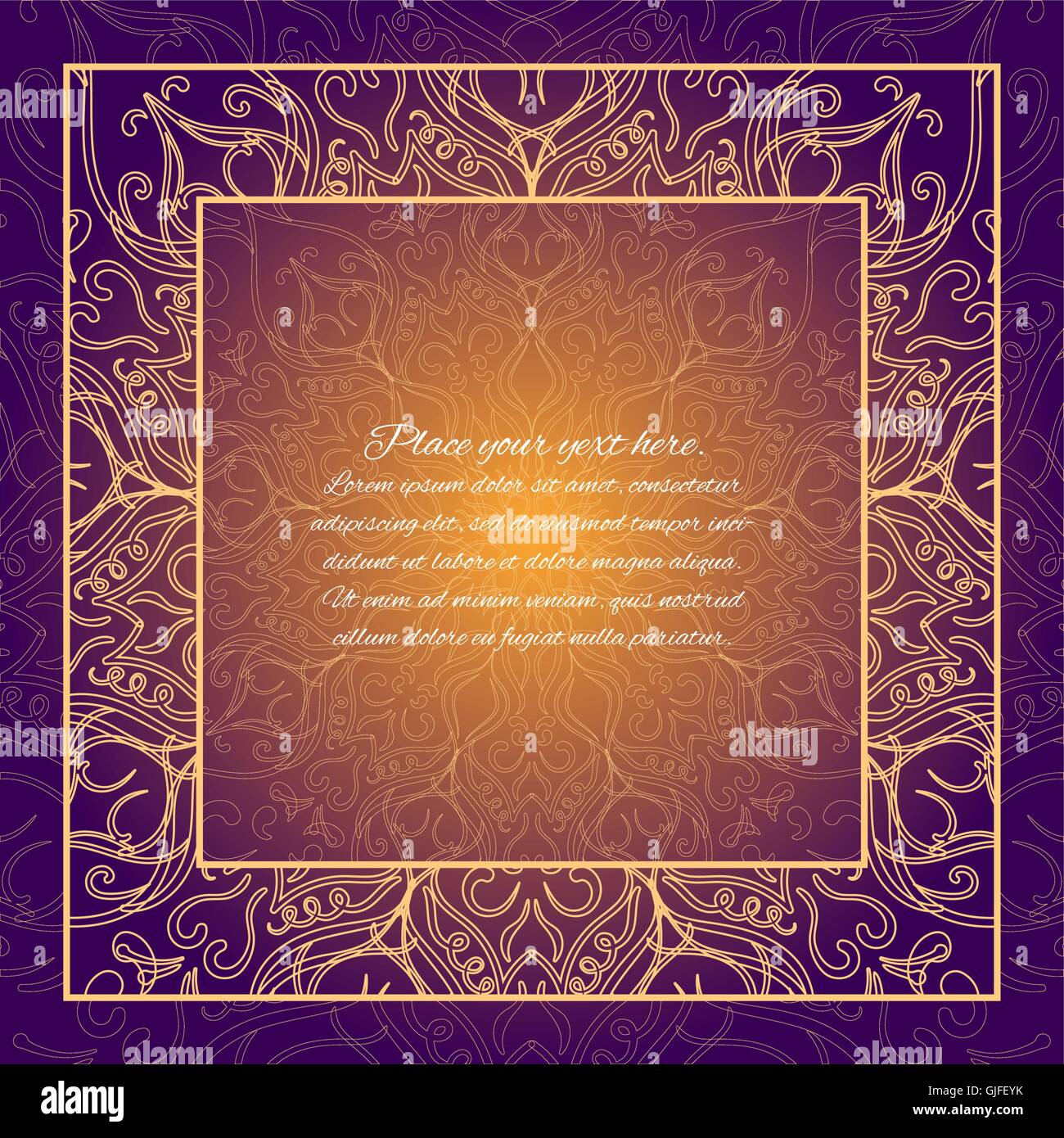 Gold border for card hi-res stock photography and images - Alamy