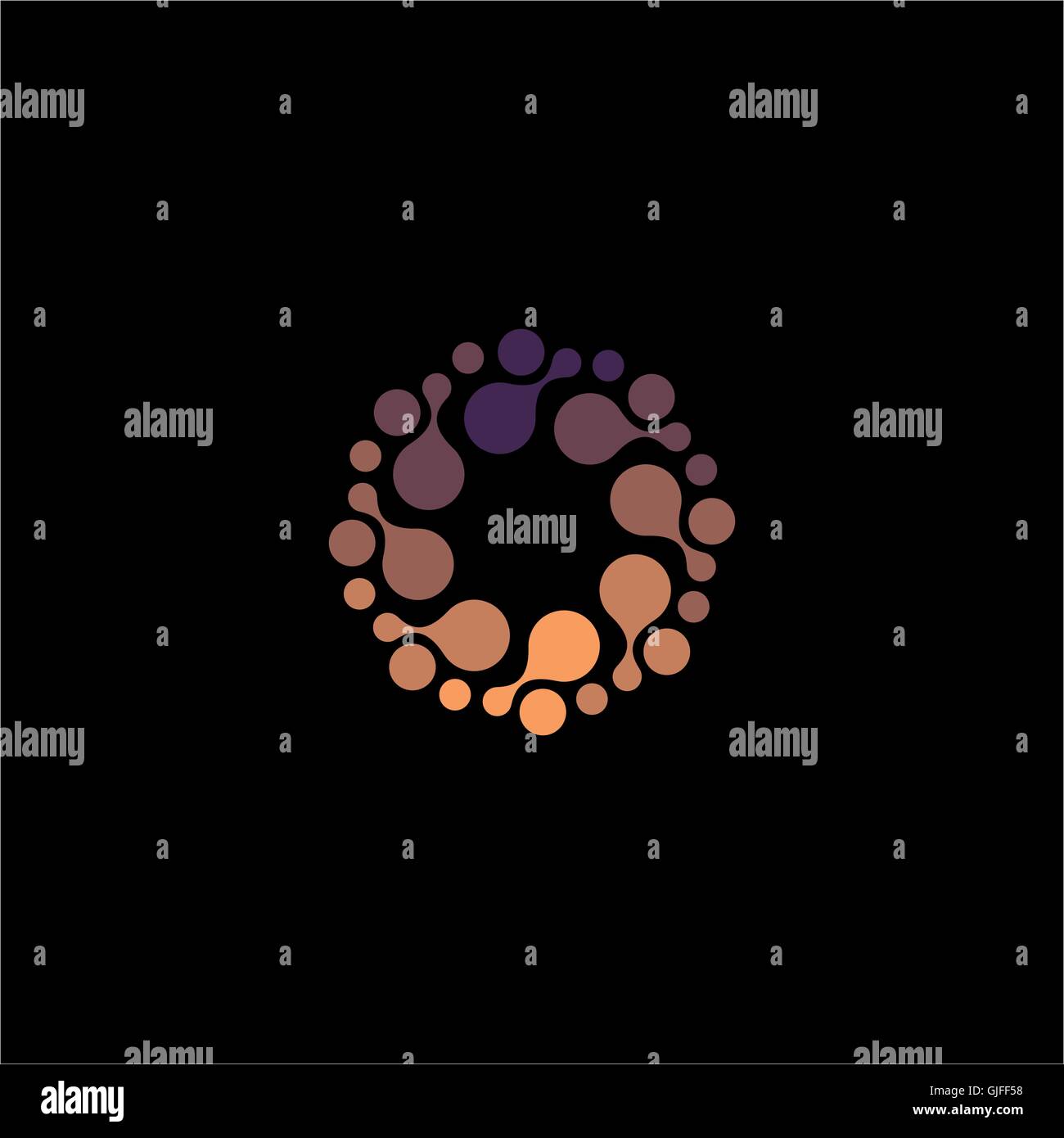 Isolated abstract flower vector logo. Round shape floral decoration ...