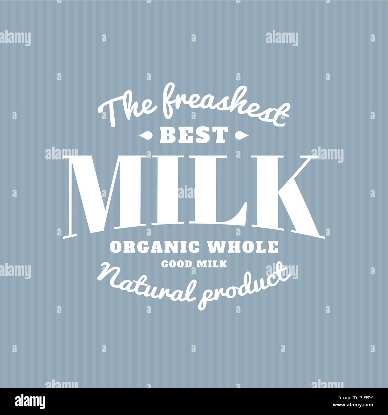 Isolated milk vector logo. White writing. Dairy emblem. Old school ...