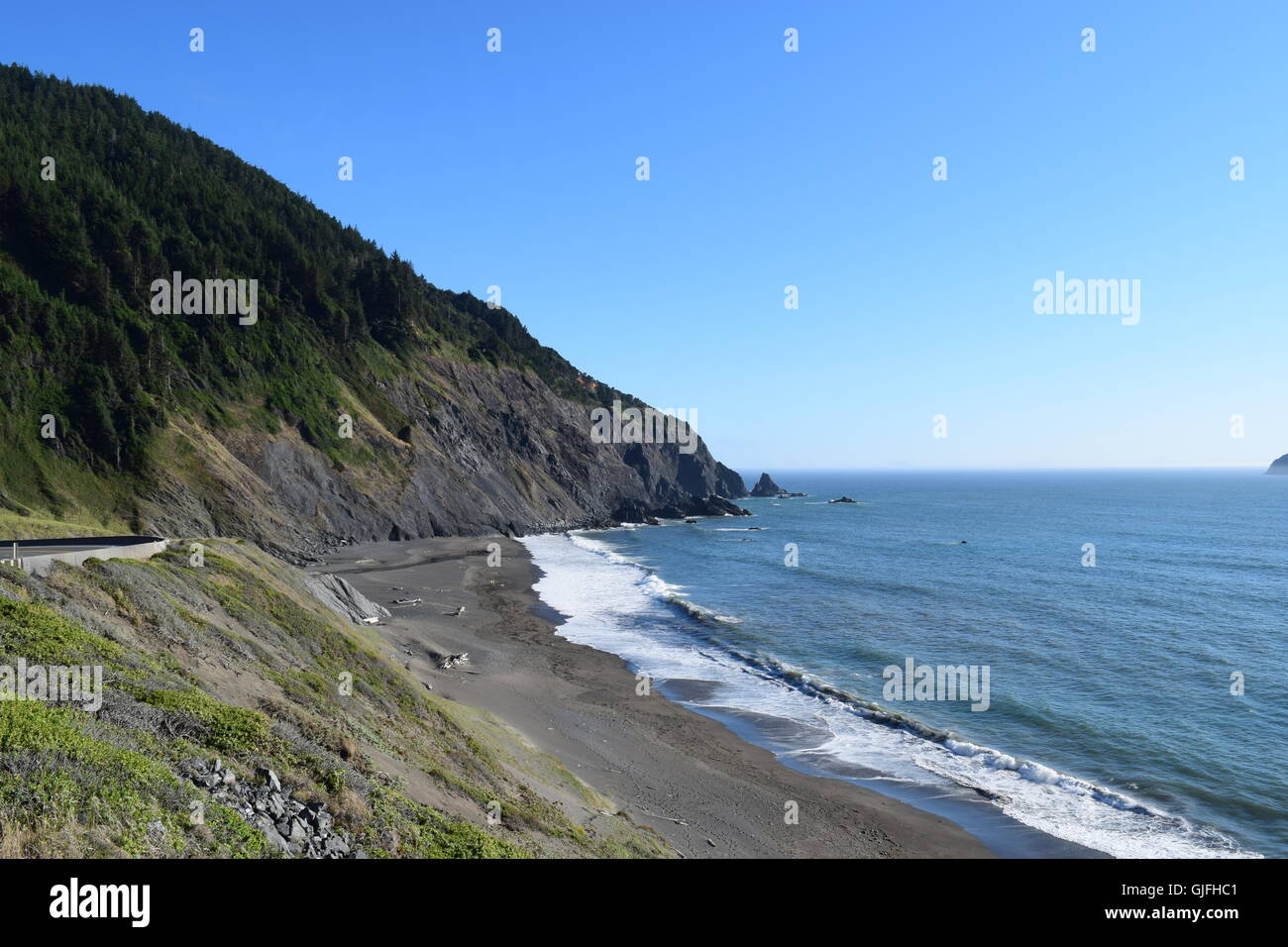 Oregon coast line Stock Photo - Alamy