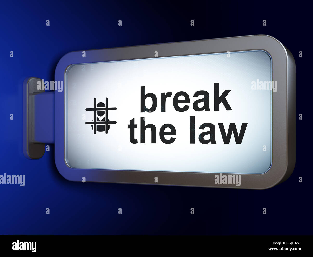 Law concept: Break The Law and Criminal on billboard background Stock ...