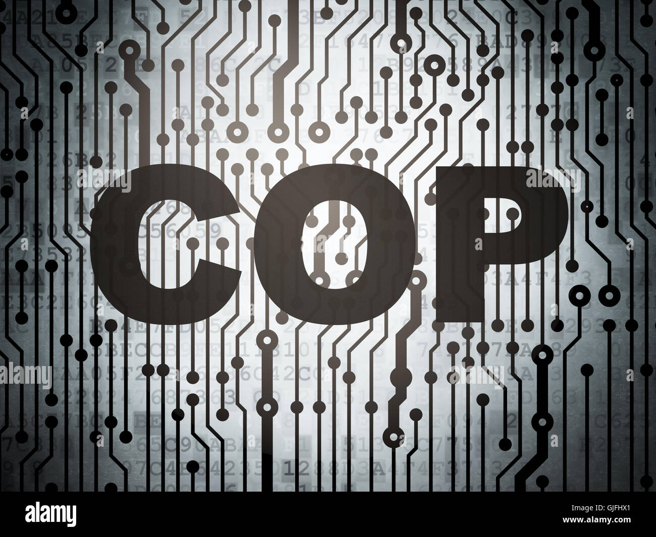 Law concept: circuit board with Cop Stock Photo - Alamy