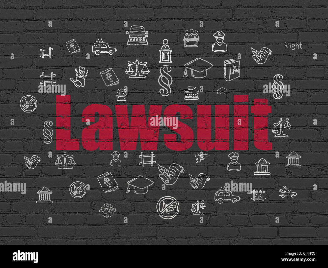 Law concept: Lawsuit on wall background Stock Photo - Alamy