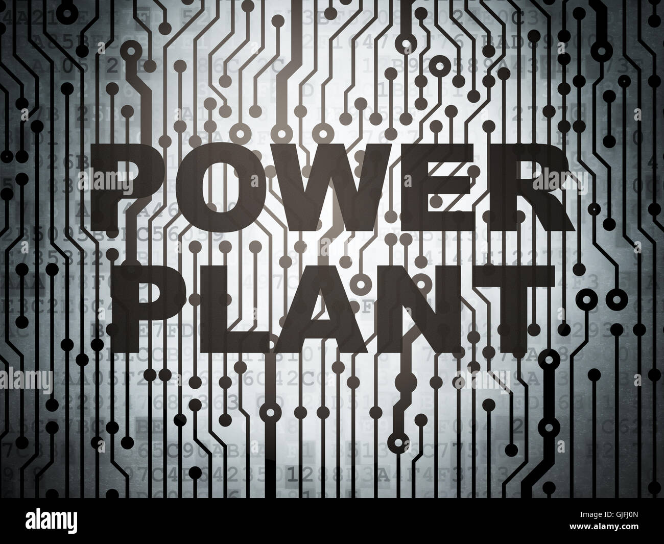 Manufacuring concept: circuit board with Power Plant Stock Photo - Alamy