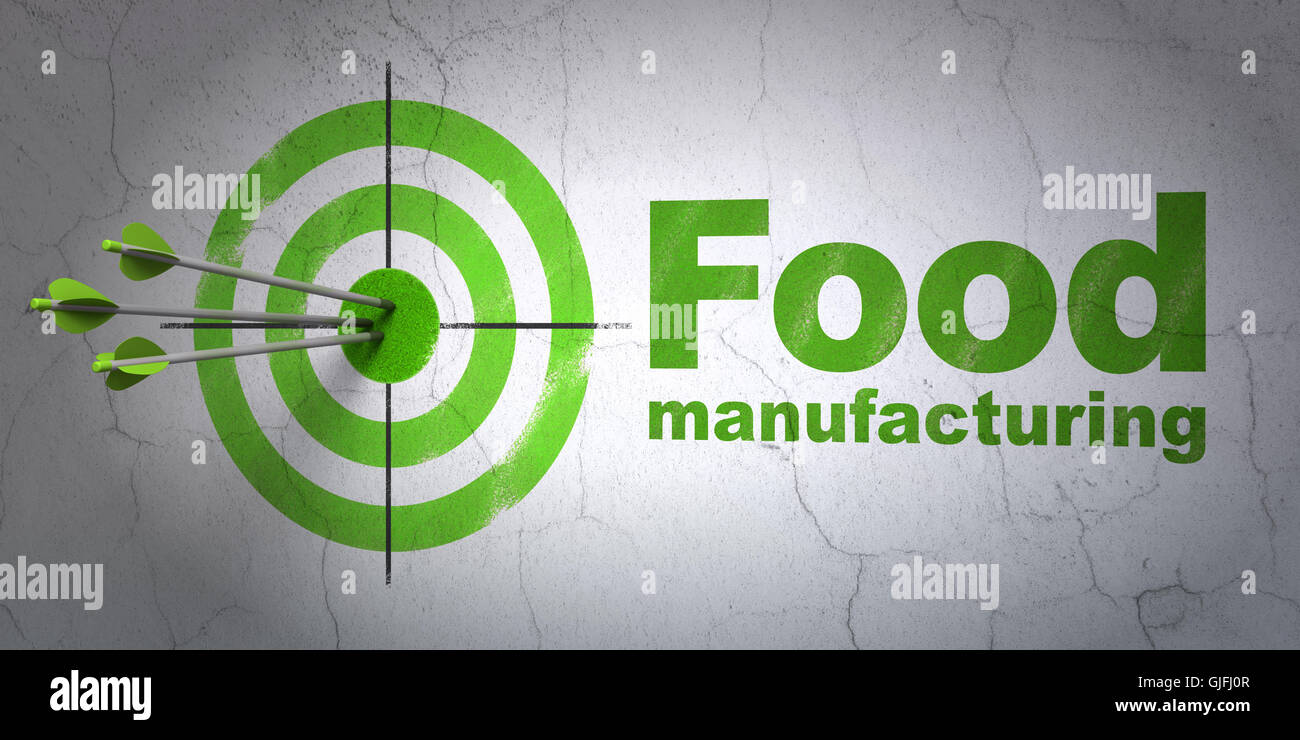 Industry concept: target and Food Manufacturing on wall background ...