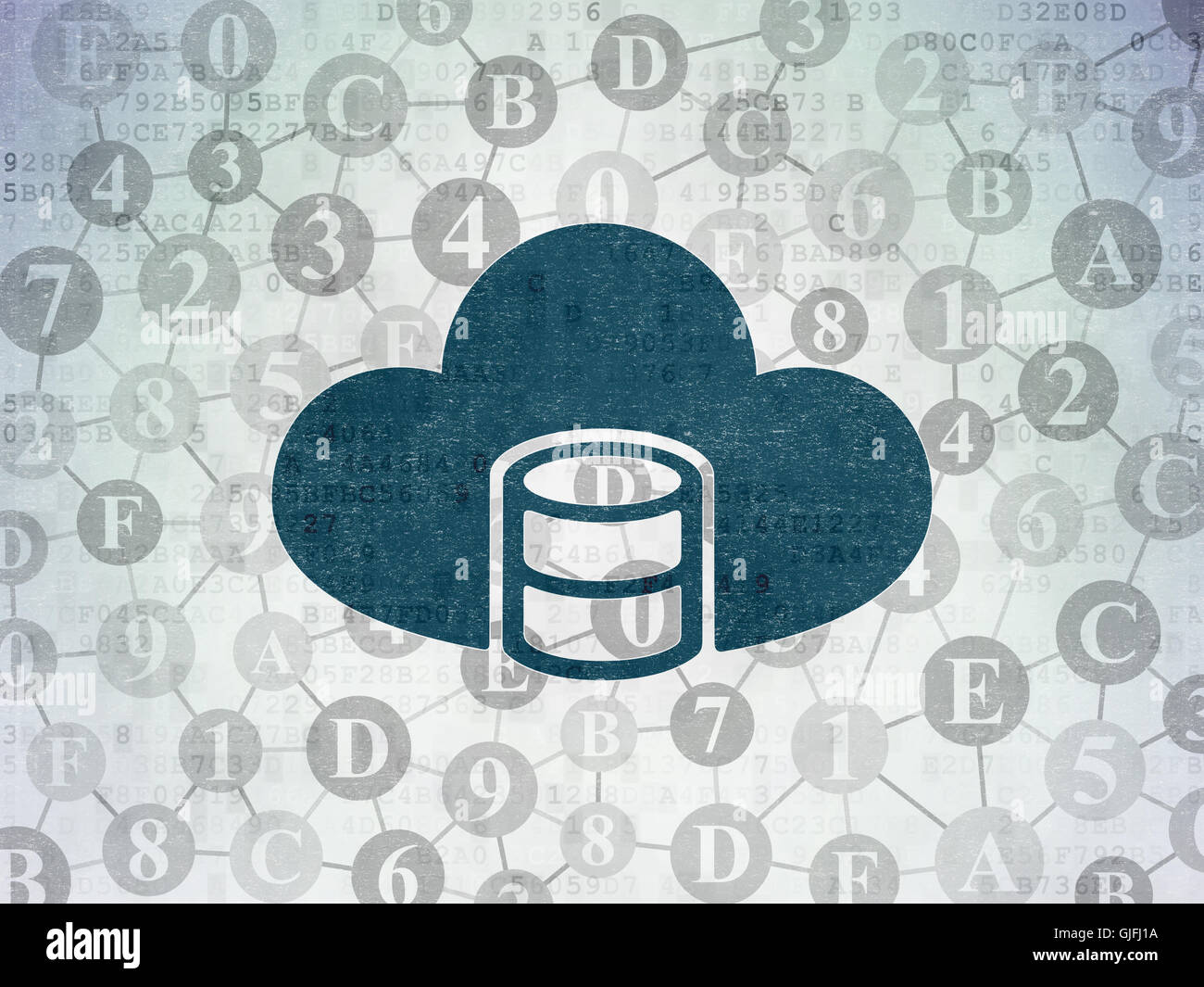Programming concept: Database With Cloud on Digital Data Paper background Stock Photo - Alamy