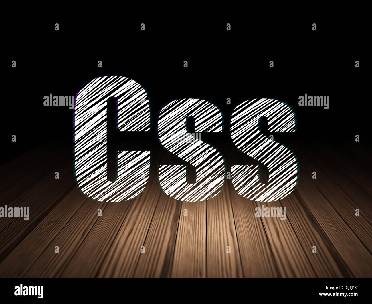 Database concept: Css in grunge dark room Stock Photo - Alamy
